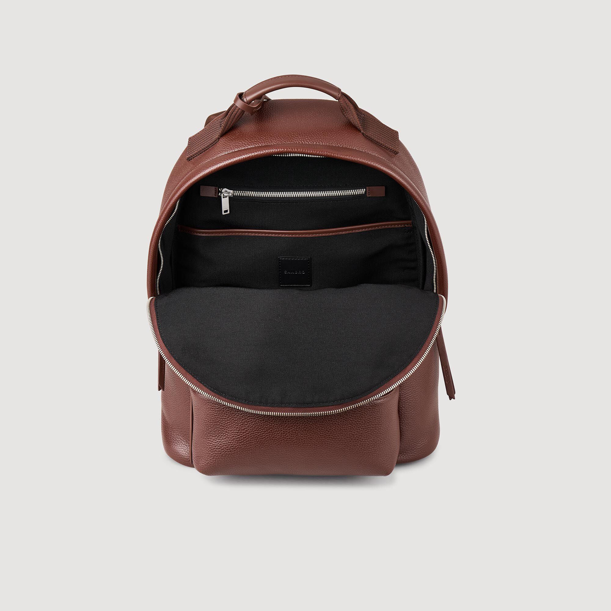 Coated canvas backpack brown for Men | Sandro Paris Coated canvas backpack brown for Men | Sandro Paris