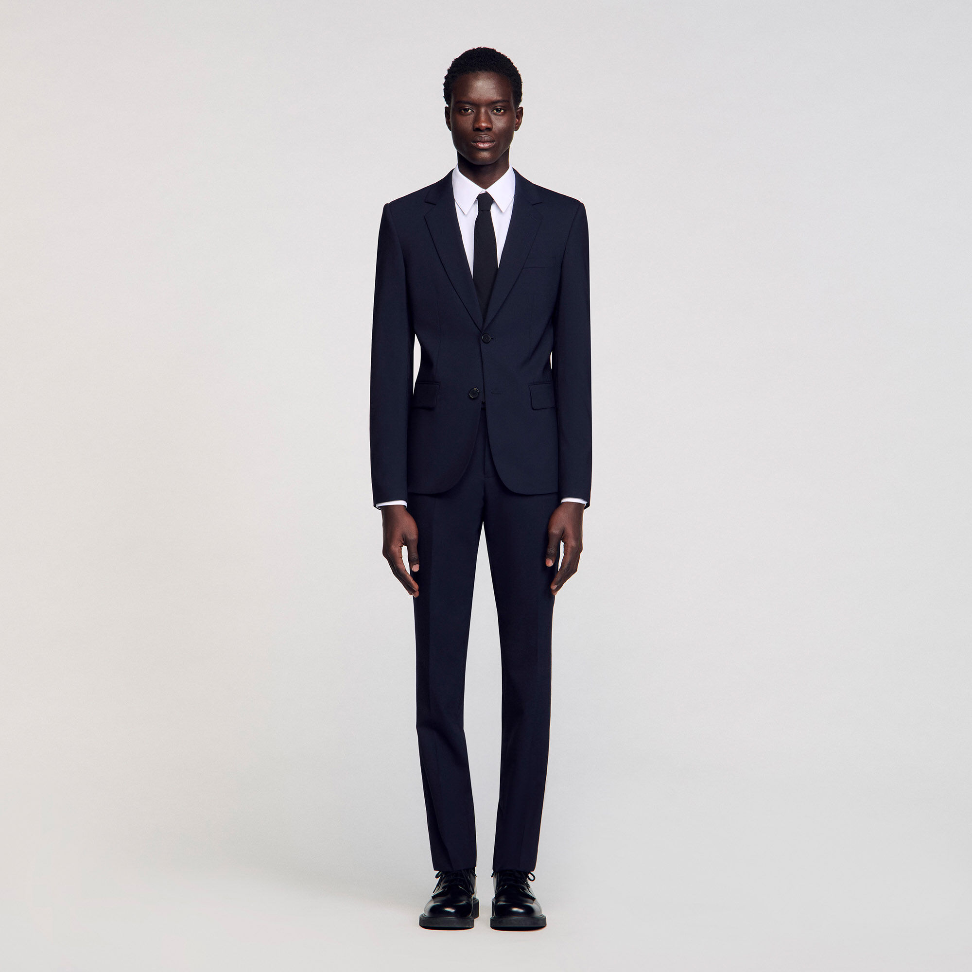 Classic wool suit jacket blue for Men | Sandro Paris