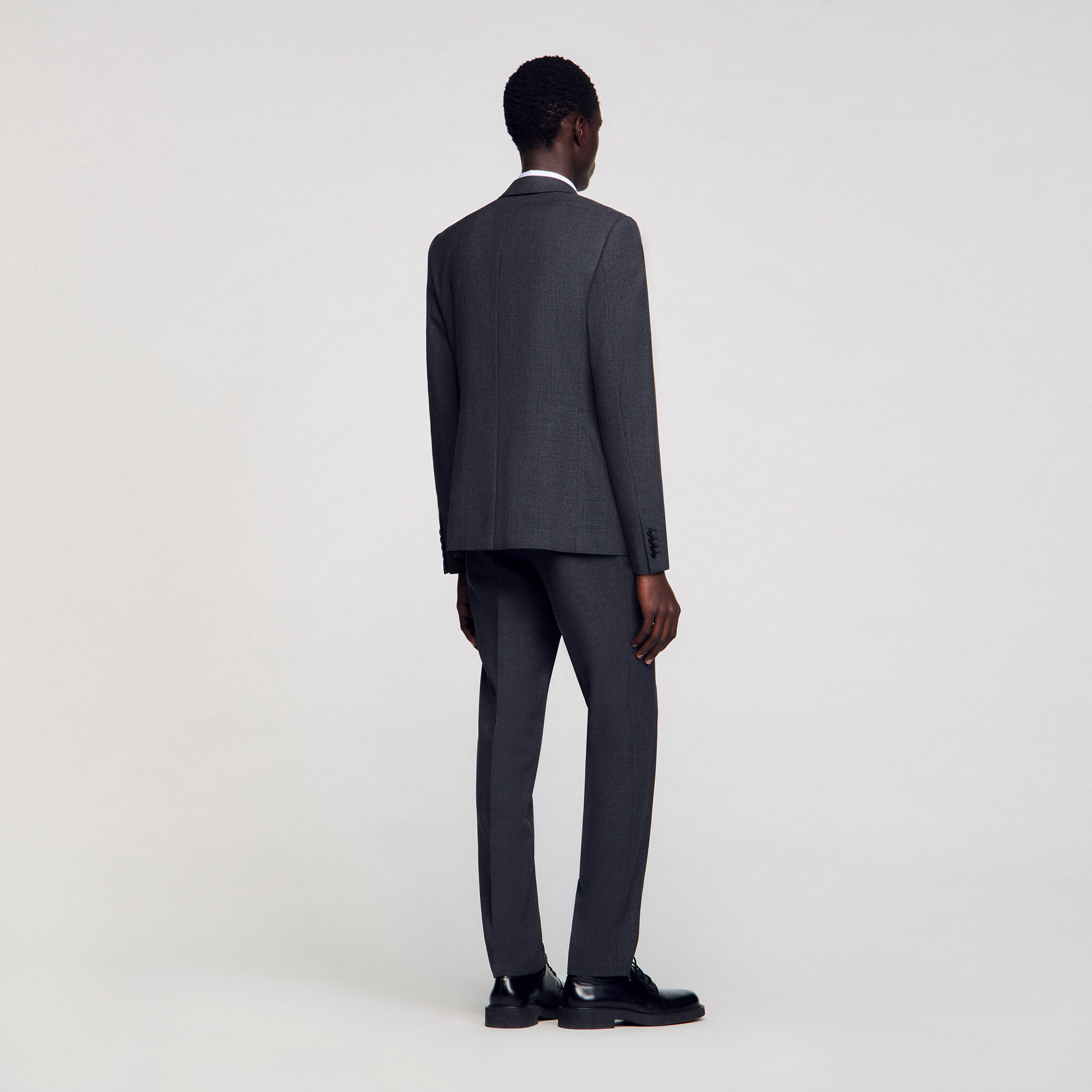 Wool suit jacket black / gray for Men | Sandro Paris