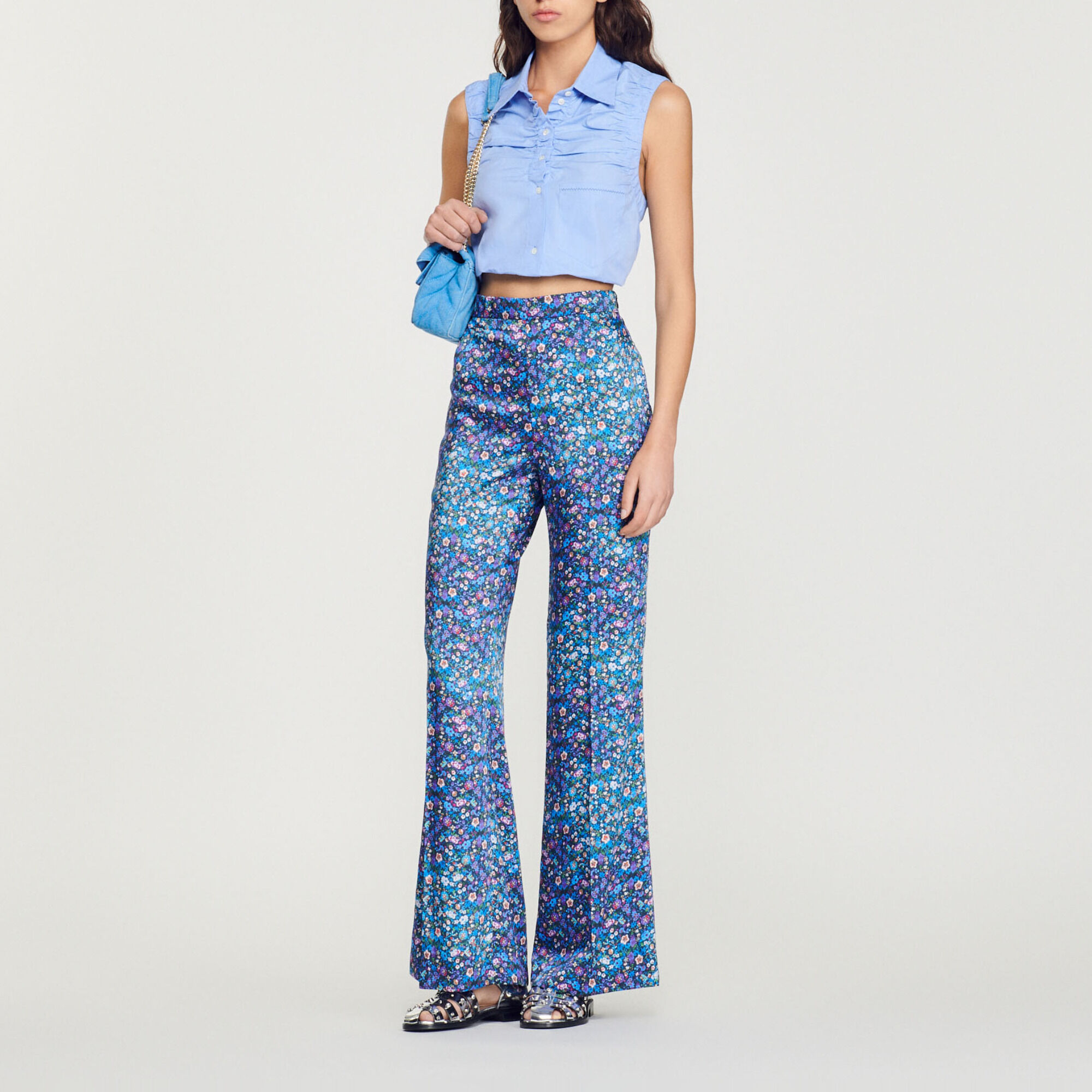 Sandro Floral satin pants - 3607171867493